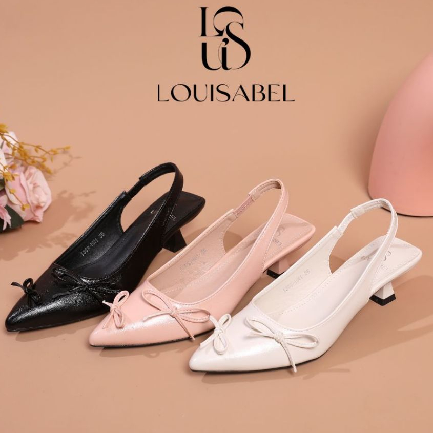 Jual LOUISABEL Vienna Ribbon High Heels Runcing Slingback Sepatu Kerja ...