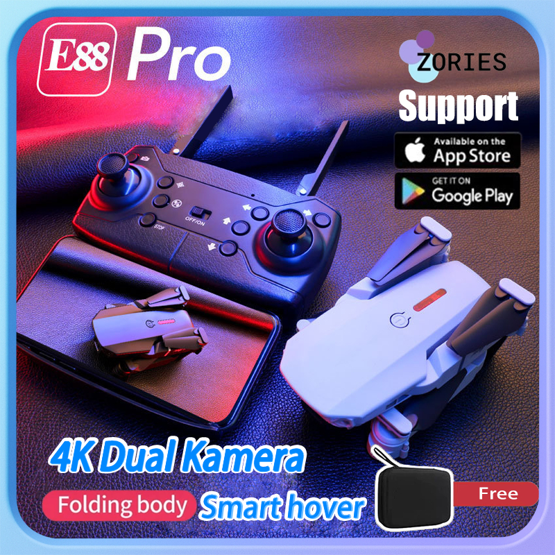 Jual 【𝒁𝑶𝑹𝑰𝑬𝑺】E88 Pro Drone 4k HD Dual Camera Shoot Indoor Outdoor Mini ...