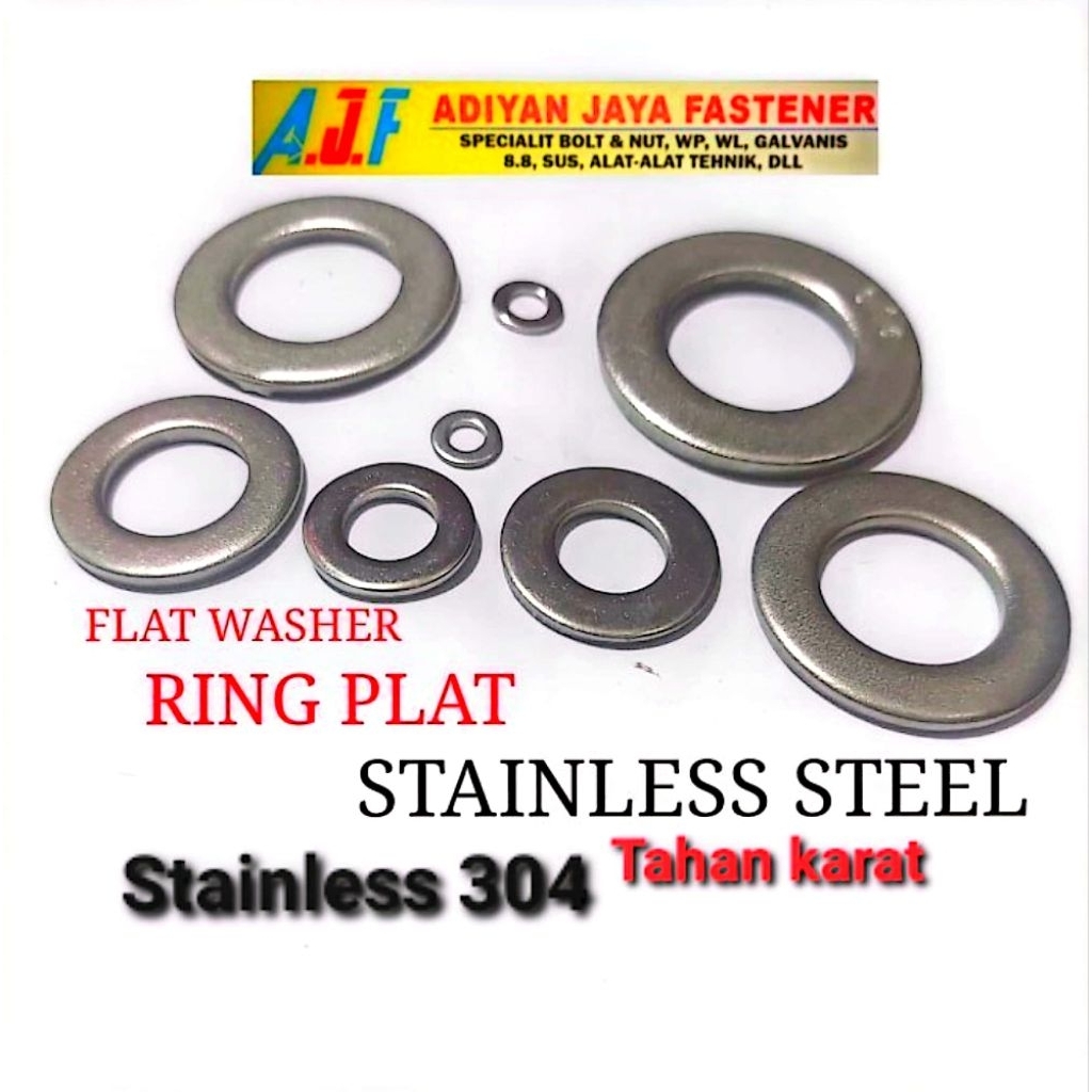 Jual Ring plat Stainless 304/ m.4(100pcs)_m.5(100pcs)_m.6(50pcs)_m.8 ...