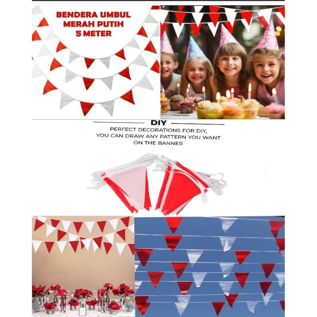 Jual BENDERA RENTENG MERAH PUTIH SEGITIGA | Shopee Indonesia