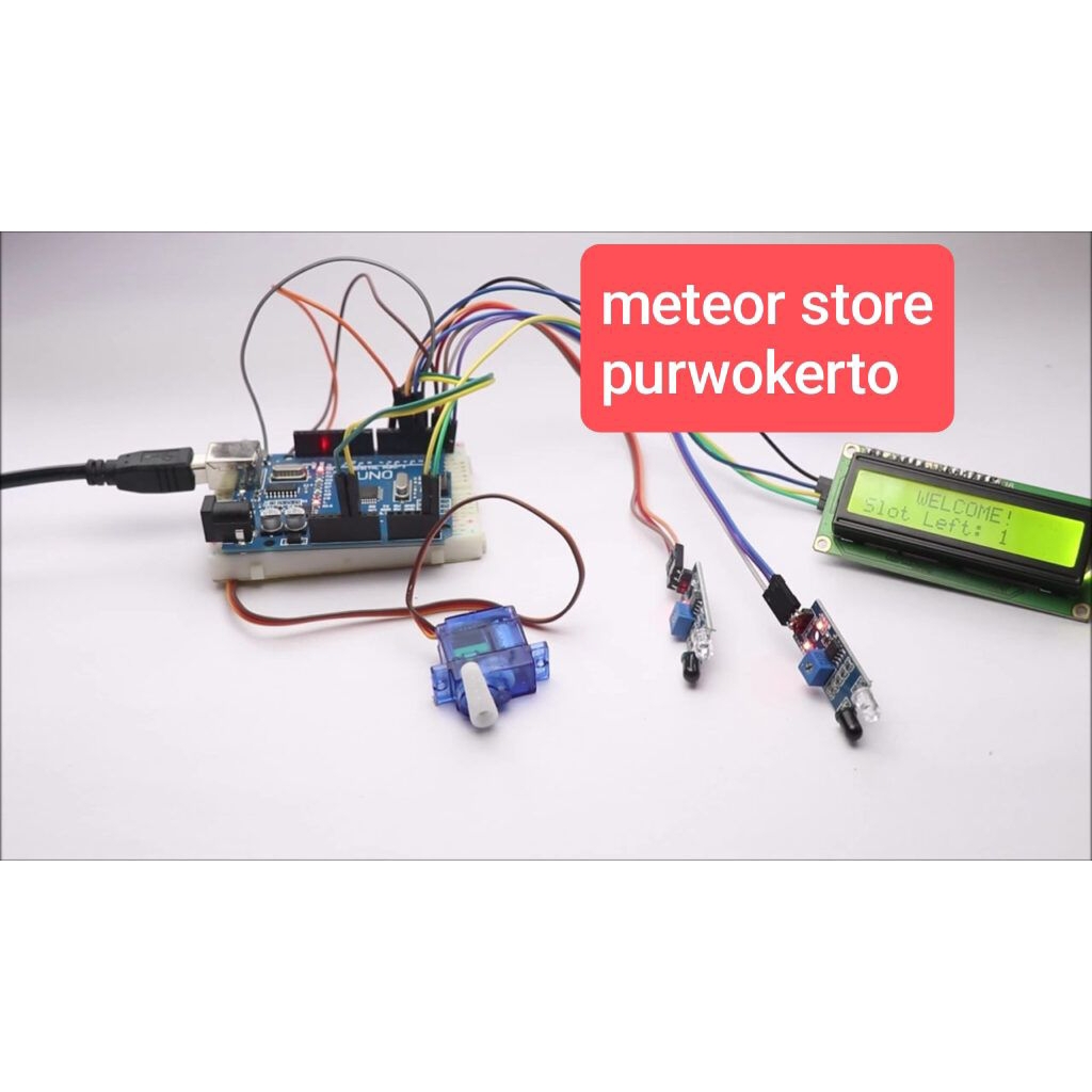 Jual Project Arduino Monitoring Smart Car Parking Pintu Parkir Otomatis Dengan Arduino Uno V1