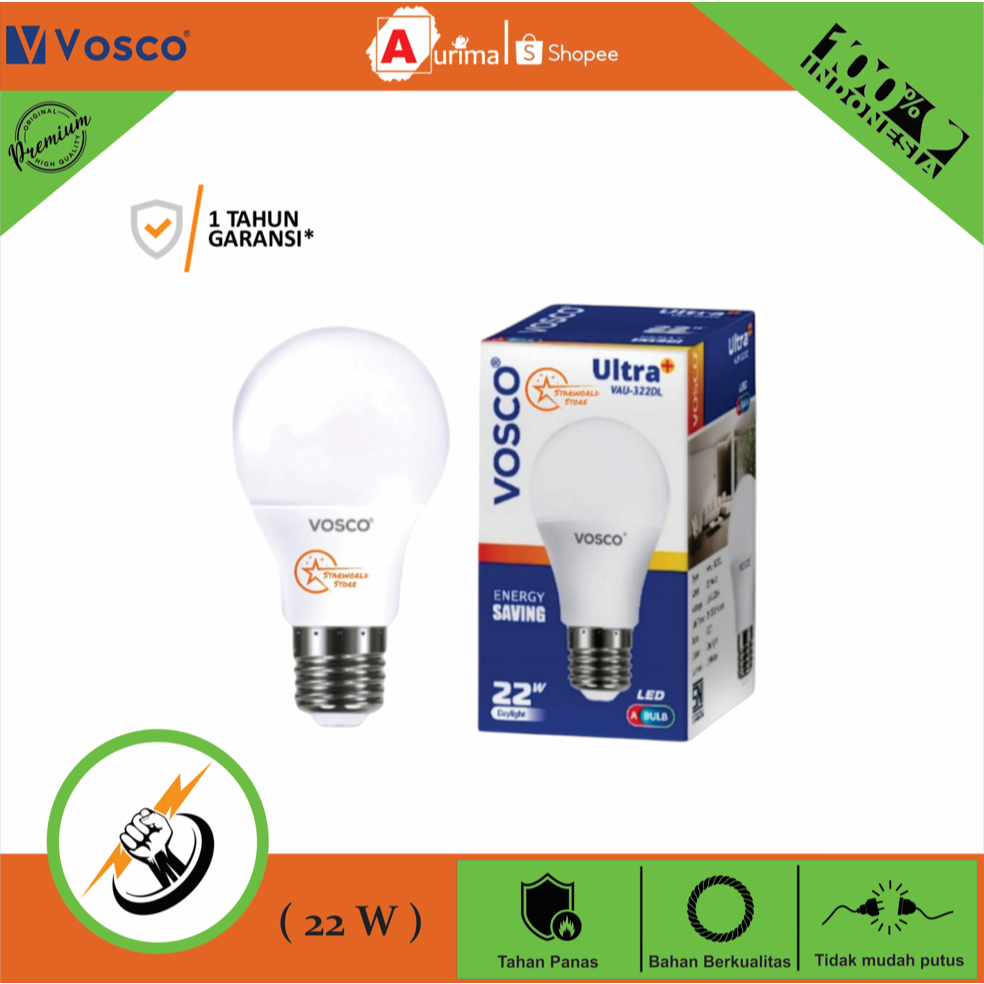 Jual LAMPU VOSCO LAMPU RADIANTLINE LAMPU BOHLAM LEDBULB 22 W PUTIH GARANSI 1 TAHUN | Shopee ...