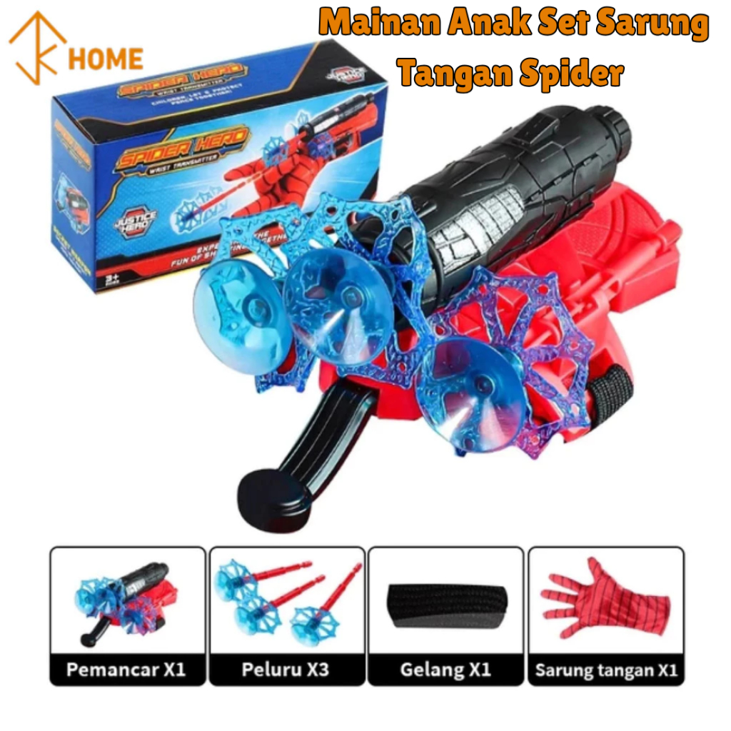 Jual JK Mainan Anak Set Sarung Tangan Spider Jaring Laba - Laba Mainan ...