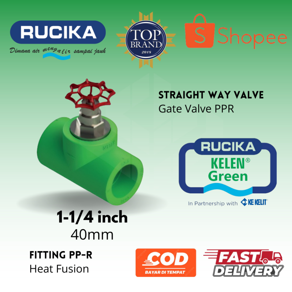 Jual Straight Way Valve 40mm ~ 1-1/4 inch / Gate Valve / Stop Kran ...