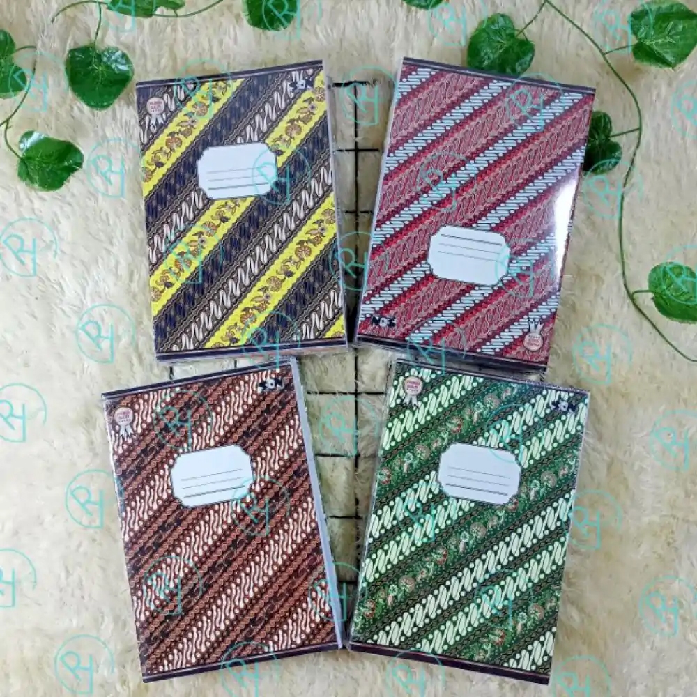 Jual buku tulis panjang (boxy) okey/son motif sampul coklat/batik 1pak ...
