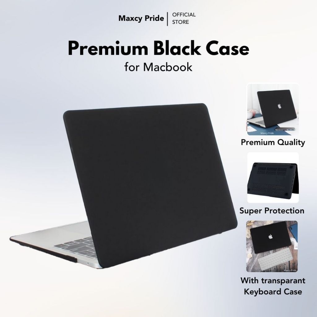 Jual Macbook Case Premium Pastel Black Matte Soft Feel Premium Quality ...