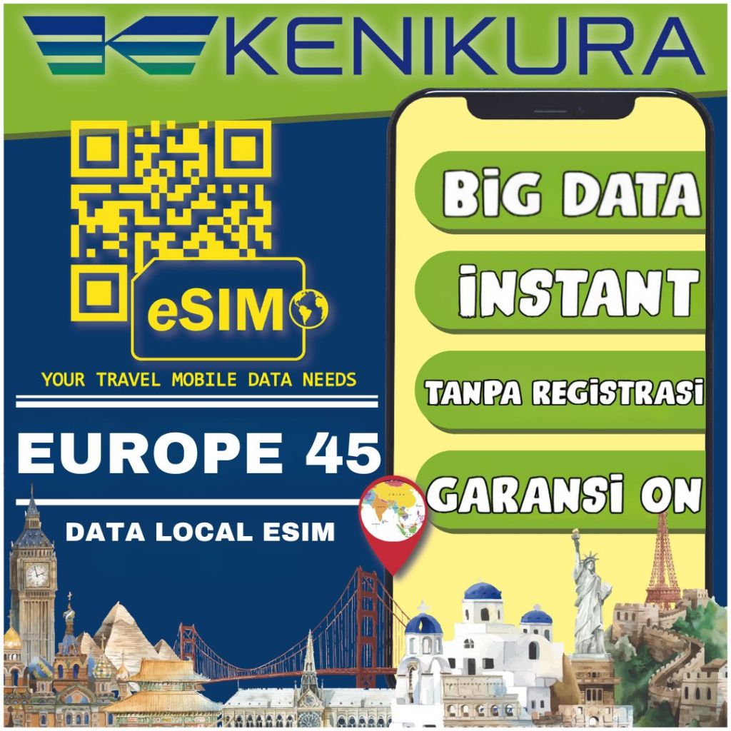 Jual 20 / 25 / 30 Days Europe Turkey ESIM internet paket data e sim ...