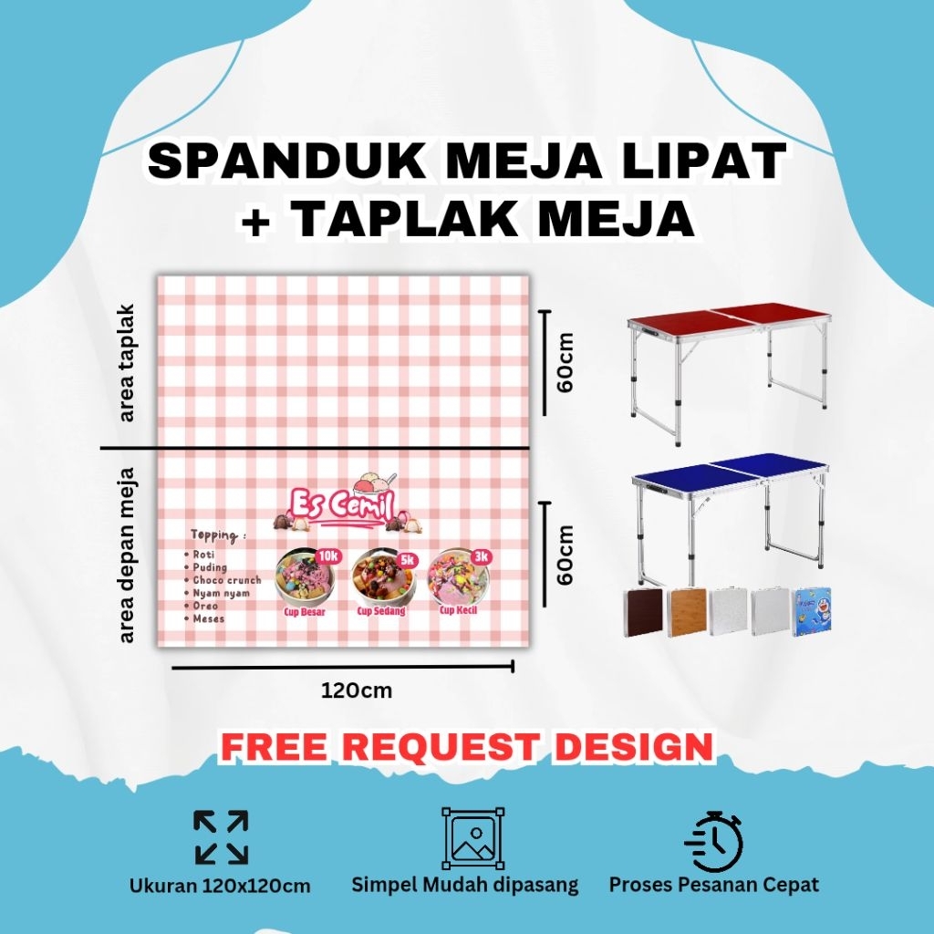 Jual Spanduk Meja + Taplak 120x120cm | Bisa Request Design Sepuasnya ...