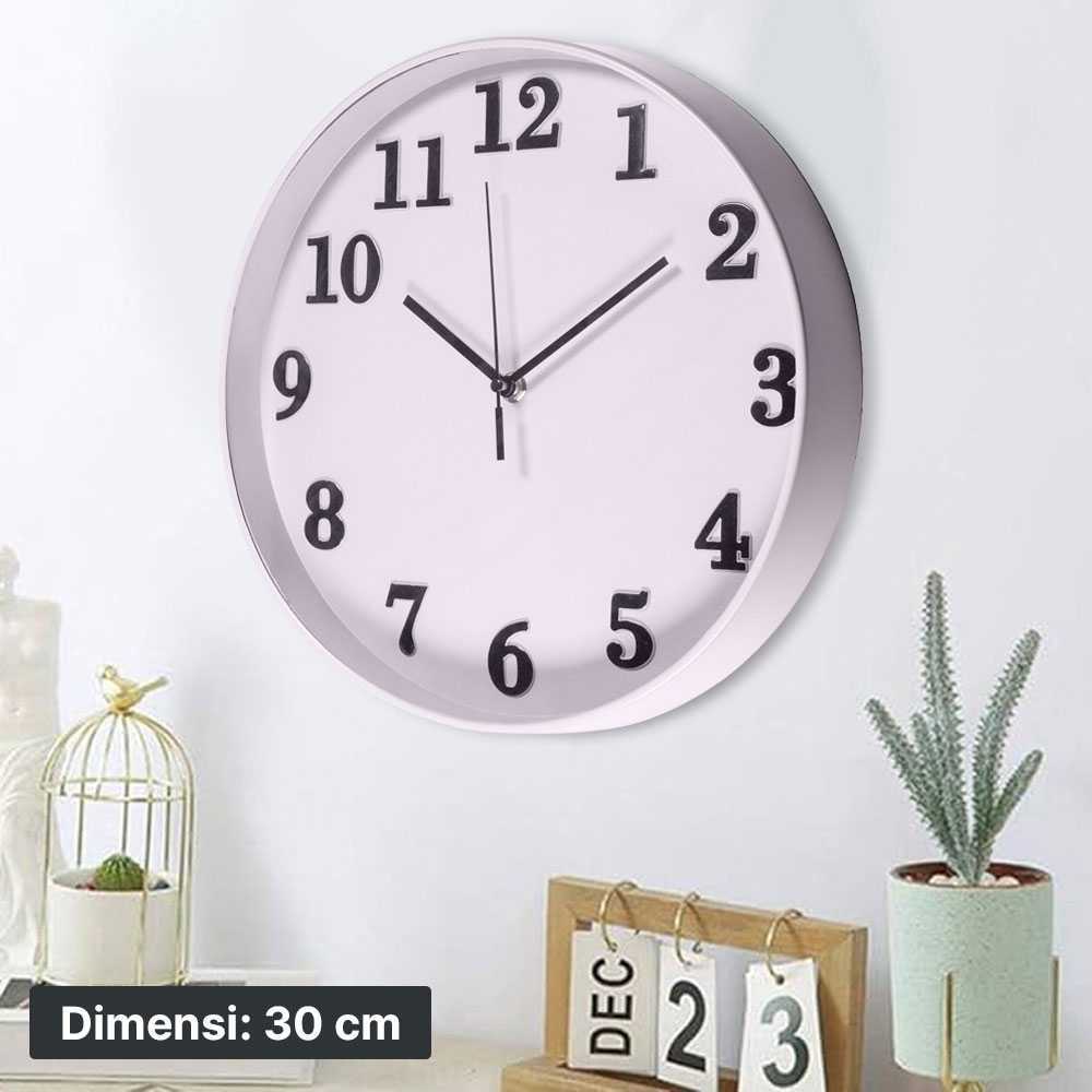 Jual Jam Dinding Bulat Minimalis Modern Design dengan Angka Timbul ...
