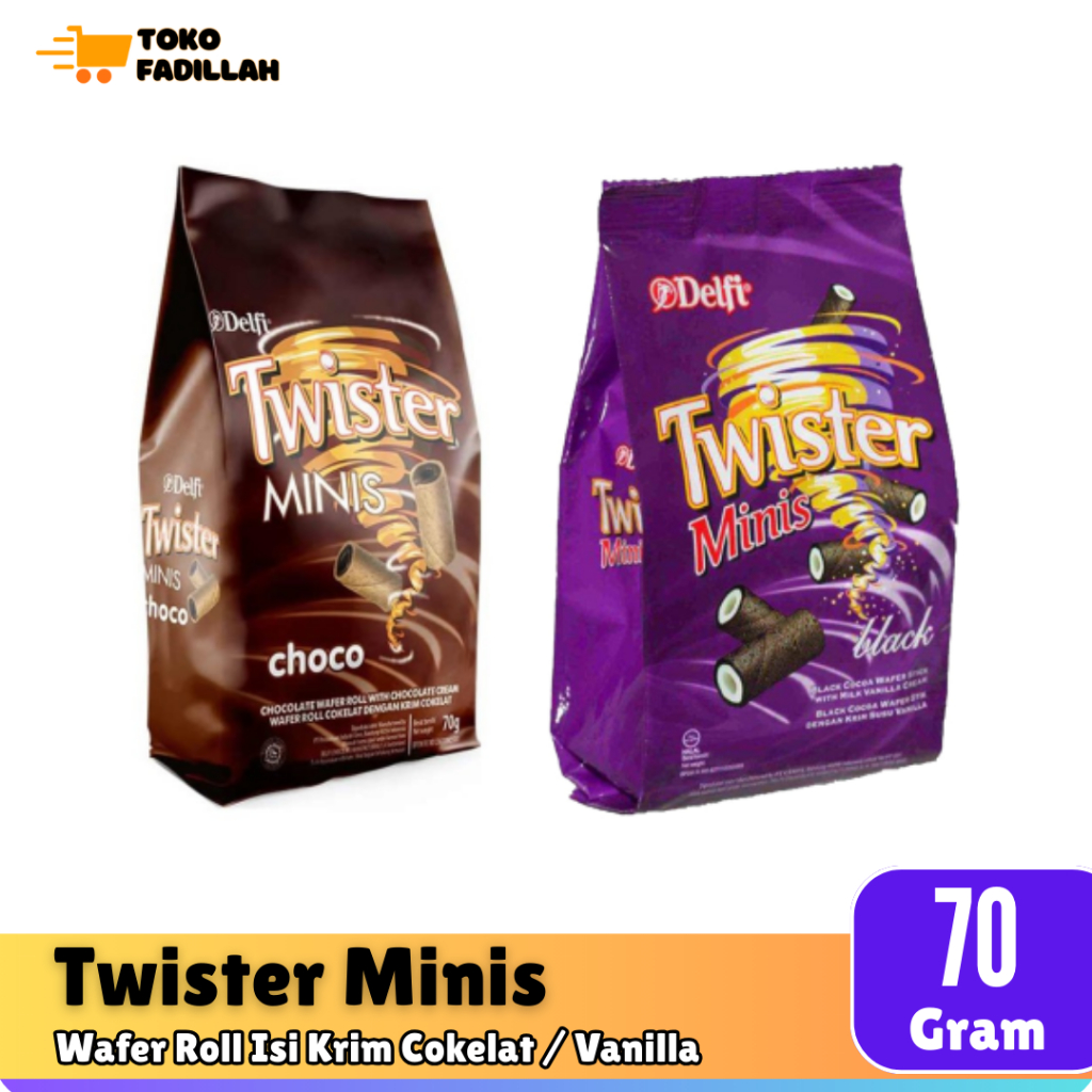 Jual Twister Minis Wafer Roll Choco / Black Vanilla 70 gr | Shopee ...