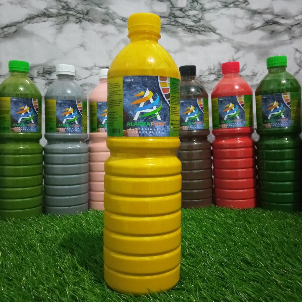 Jual Cat Besi Kayu Cor Kuning Cerah kemasan 1000ml Serbaguna Alaska ...