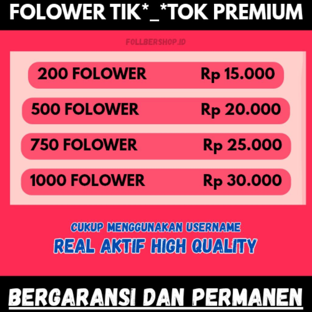 Jual Followers Tik**Tok Permanen Real Aktif Murah Proses Cepat | Shopee ...