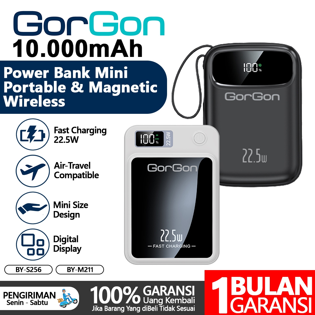 Jual GORGON PowerBank Magnetic Magsafe Wireless 10.000mAh & PowerBank ...