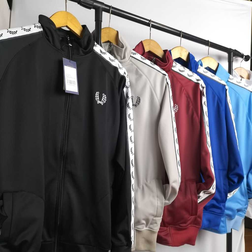 Jual Jaket Tracktop Fred Perry Tapped Full Tag Warna Abu-abu/Jaket ...