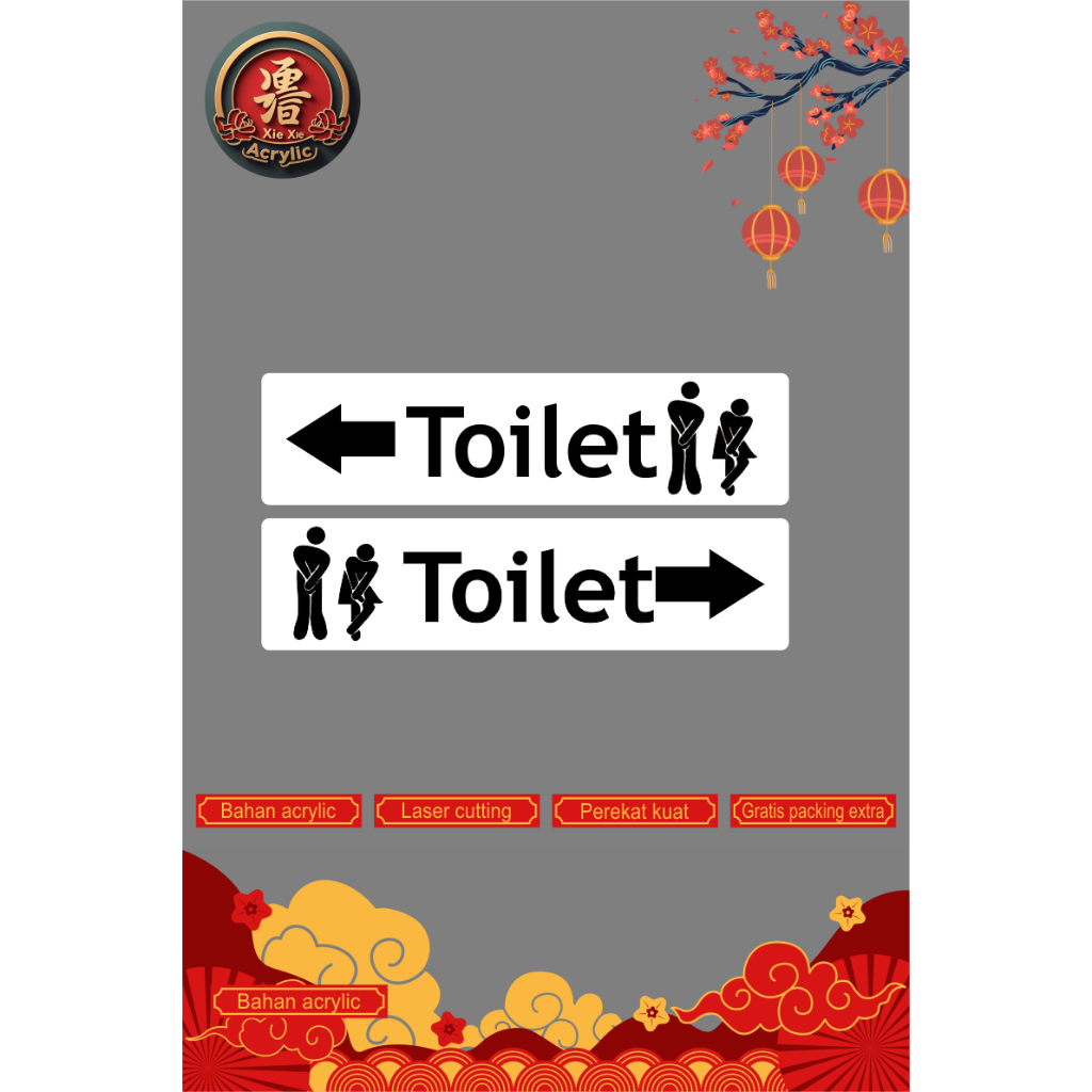Jual SIGN AKRILIK toilet papan nama toilet penunjuk toilet tulisan ...
