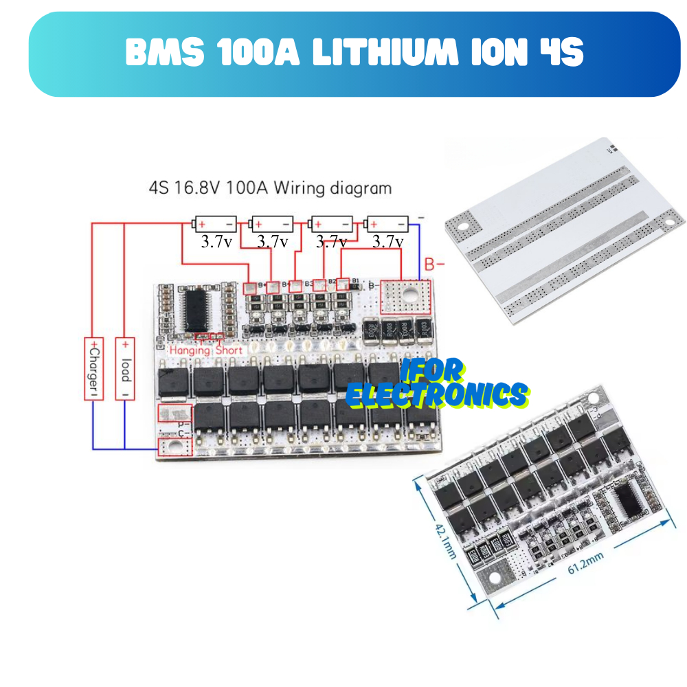 Jual BMS 100A 4S Li-ION 16V 3.7v BATTERY MANAGEMENT SISTEM WITH ...