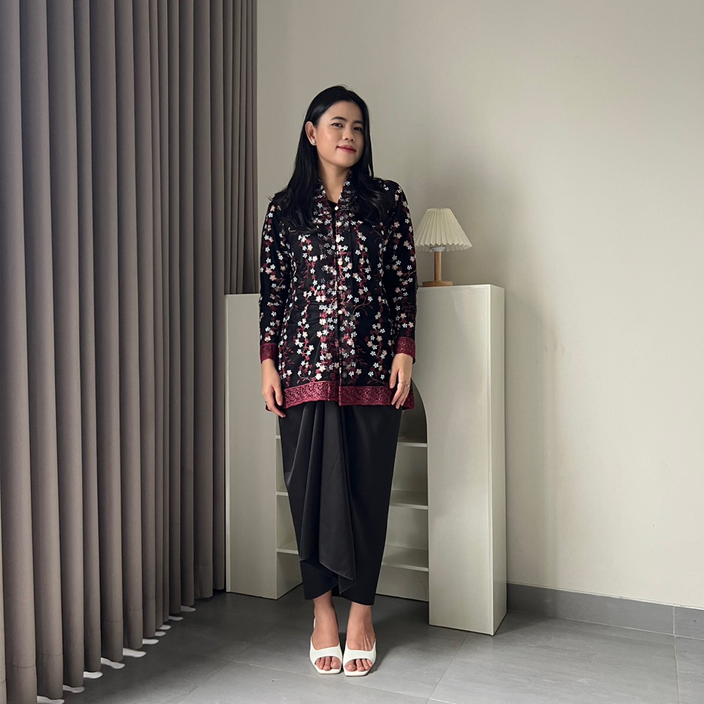 Jual Hoolaqueen - Jameela Dress - Dress Gamis Tile Brukat Flower ...