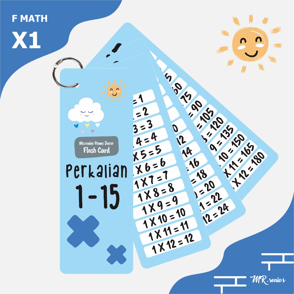 Jual Mrronies - Flash Card Matematika Tabel Perkalian Mainan Anak ...