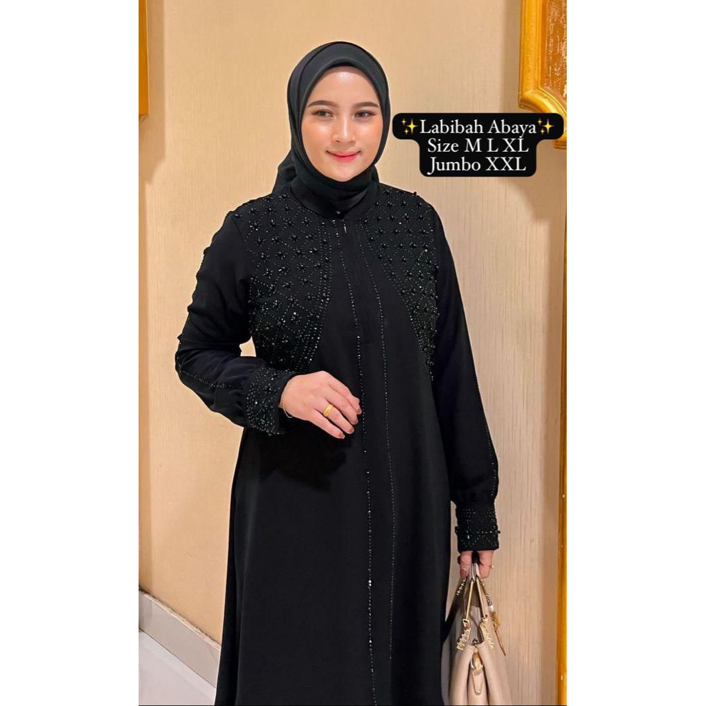 Jual Abaya Labibah Black Premium Jetblack Premium Mata Hitam Dan Mata ...