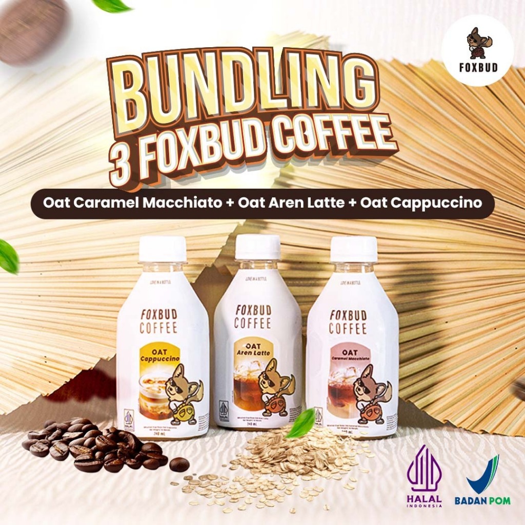 Jual BUNDLING 3PCS Foxbud Coffee Varian Rasa Oat Caramel Macchiato/Oat ...