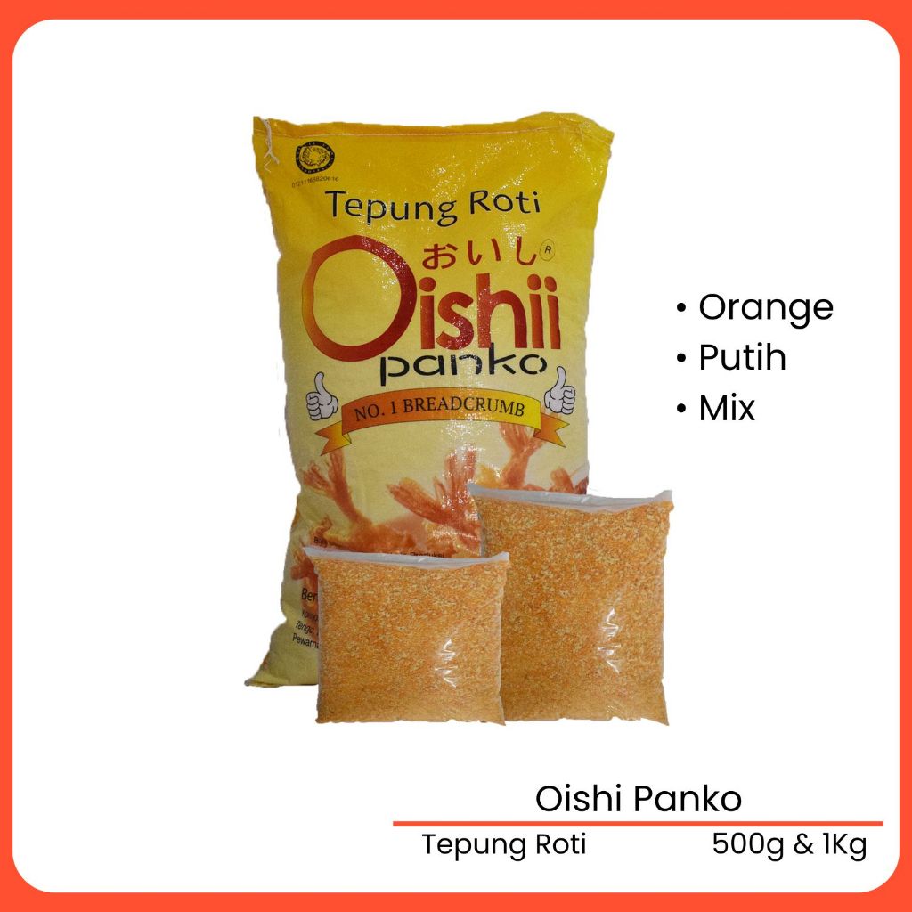 Jual Oishi Panko Tepung Roti / Breadcrumb 500g - 1Kg Repack | Shopee ...