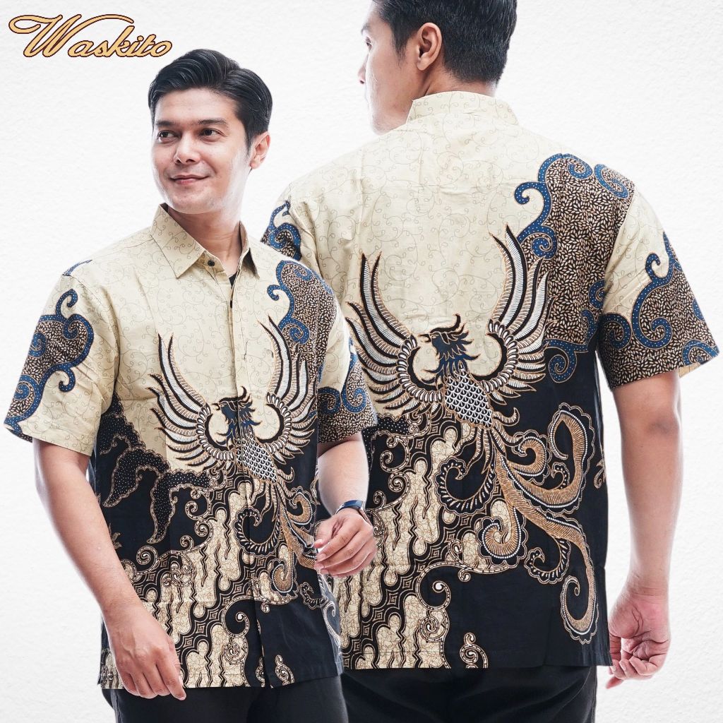 Jual Waskito - Kemeja Batik Katun Lengan Pendek Motif Burung Phoenix HB ...