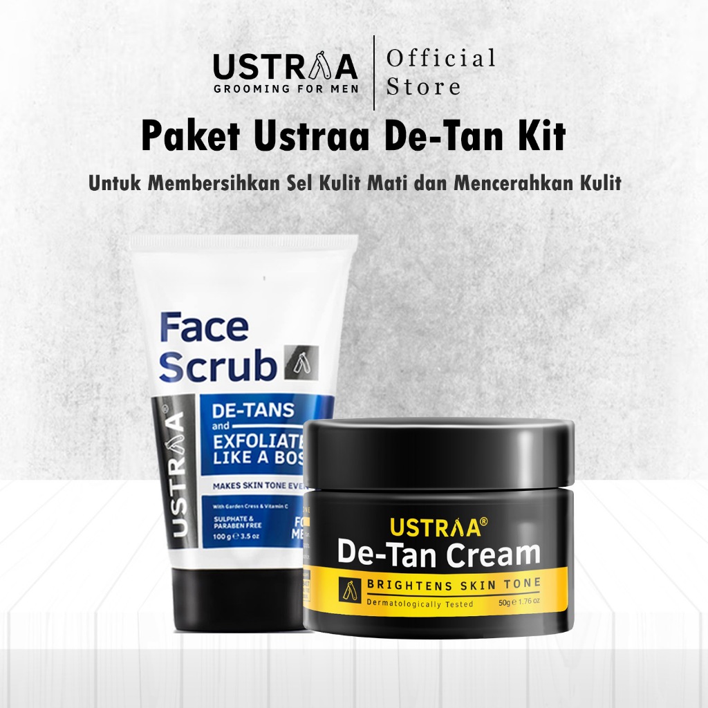 Jual Ustraa Face Scrub De-Tans 100gr & De Tan Face Cream 50g - Untuk pengelupasan dan ...