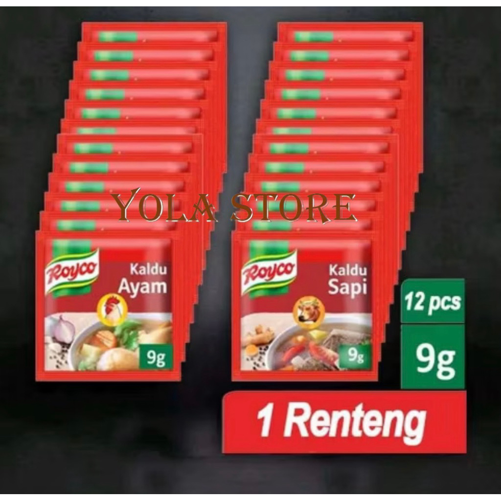 Jual ROYCO PENYEDAP RASA SAPI DAN RASA AYAM RENCENG ISI 12 PCS | Shopee ...