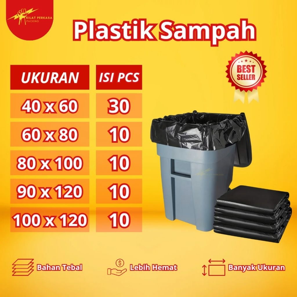 Jual PLASTIK SAMPAH | KANTONG PLASTIK SAMPAH HITAM MURAH | PLASTIK PACKING BESAR Uk. 40 x 60 ...