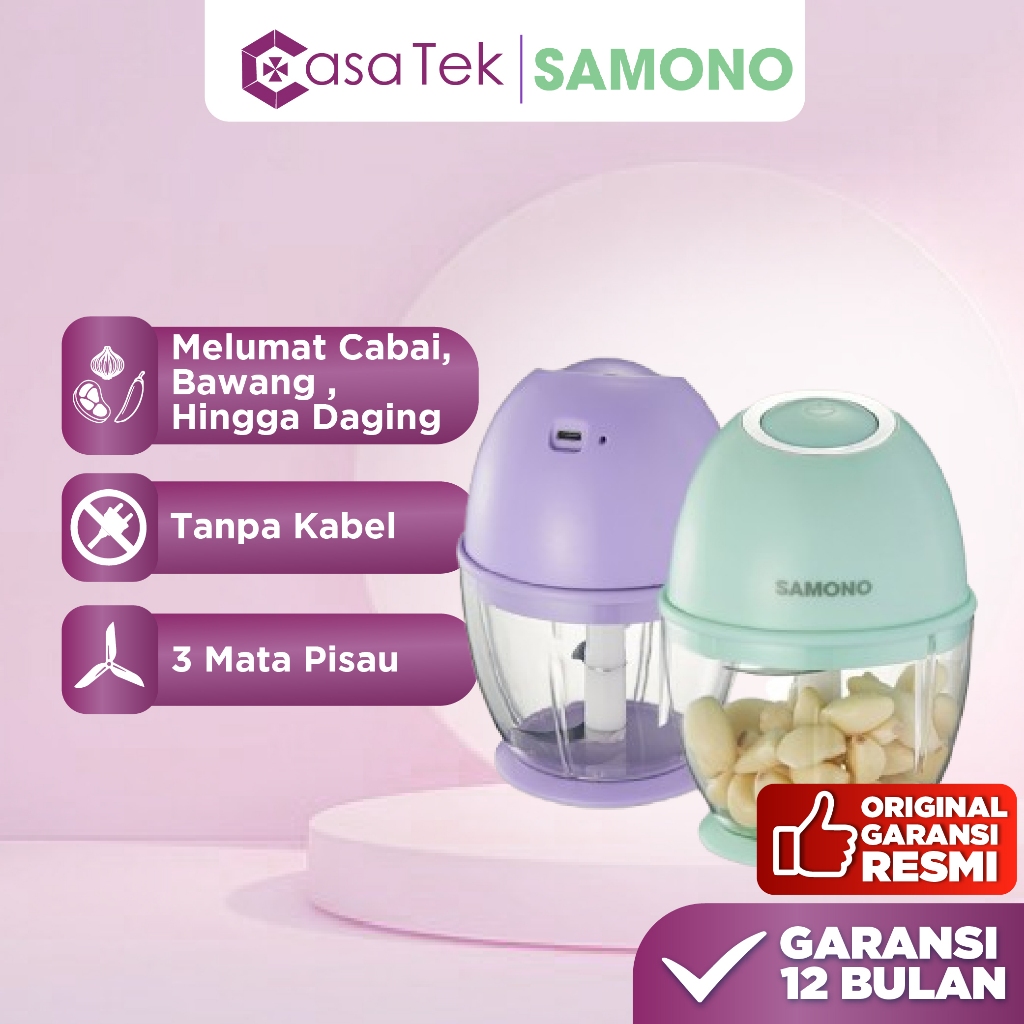 Jual SAMONO Mini Chopper Listrik SW-L6 Penghalus Bumbu Daging Sayur ...
