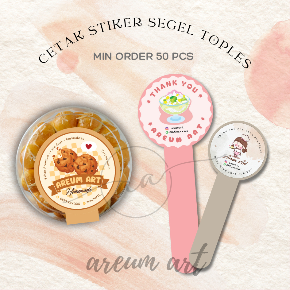 Jual Cetak Sticker Segel Toples Kue / Sticker Label Toples usaha ...