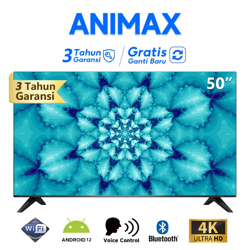 Jual Animax Smart TV 50 inch Digital TV Android 12.0 4K UHD Voice Control-Buletooth Connectivity ...