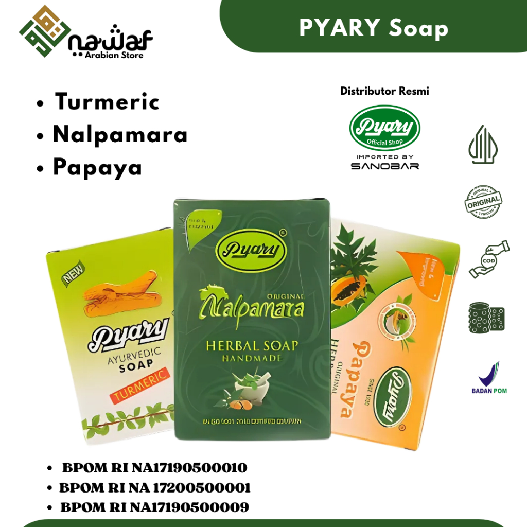 Jual [ORIGINAL BPOM RI] SABUN ARAB PYARY NALPAMARA TURMERIC PAPAYA ...