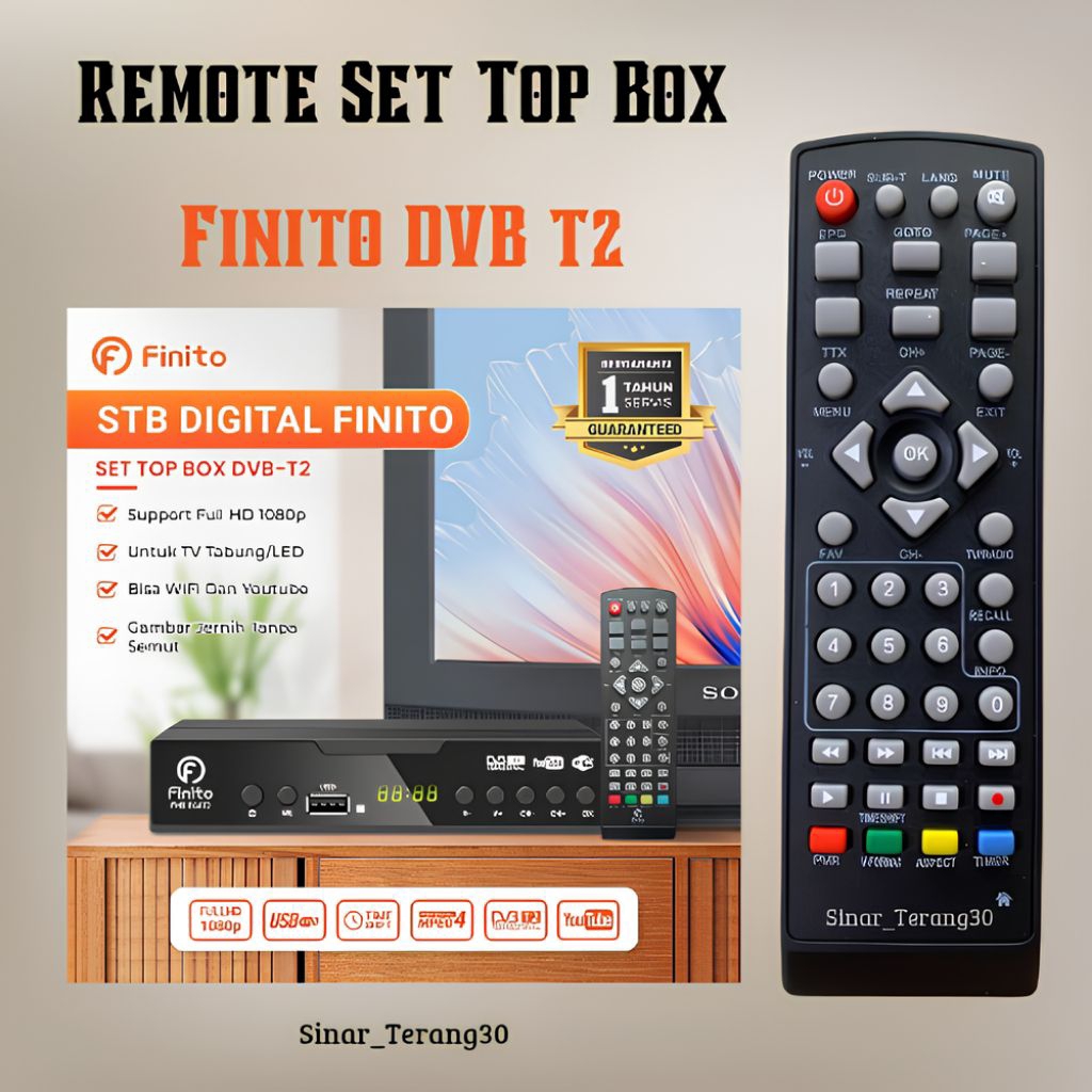 Jual Remote Set Top Box Finito Langsung Pakai Tanpa Setting | Shopee ...