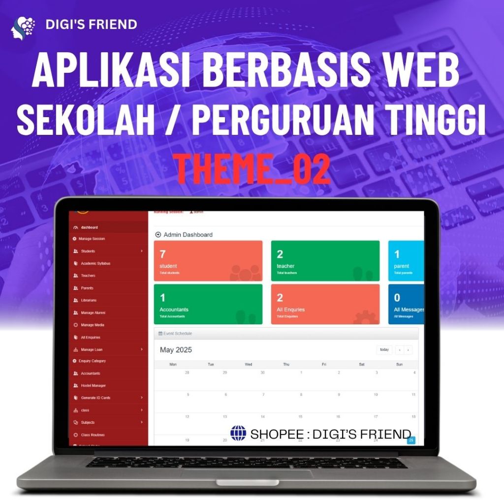 Jual APLIKASI SEKOLAH / PESANTREN / PERGURUAN TINGGI BERBASIS WEB DENGAN PHP | Shopee Indonesia