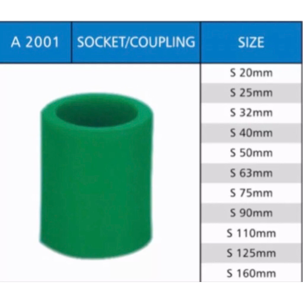 Jual PPR SOCK / SOCKET PN25 Uk.4" 110 mm | Shopee Indonesia
