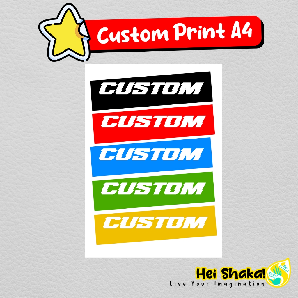 Jual Heishaka Stiker Custom Print A4 Gambar Logo Sendiri Suka Suka ...