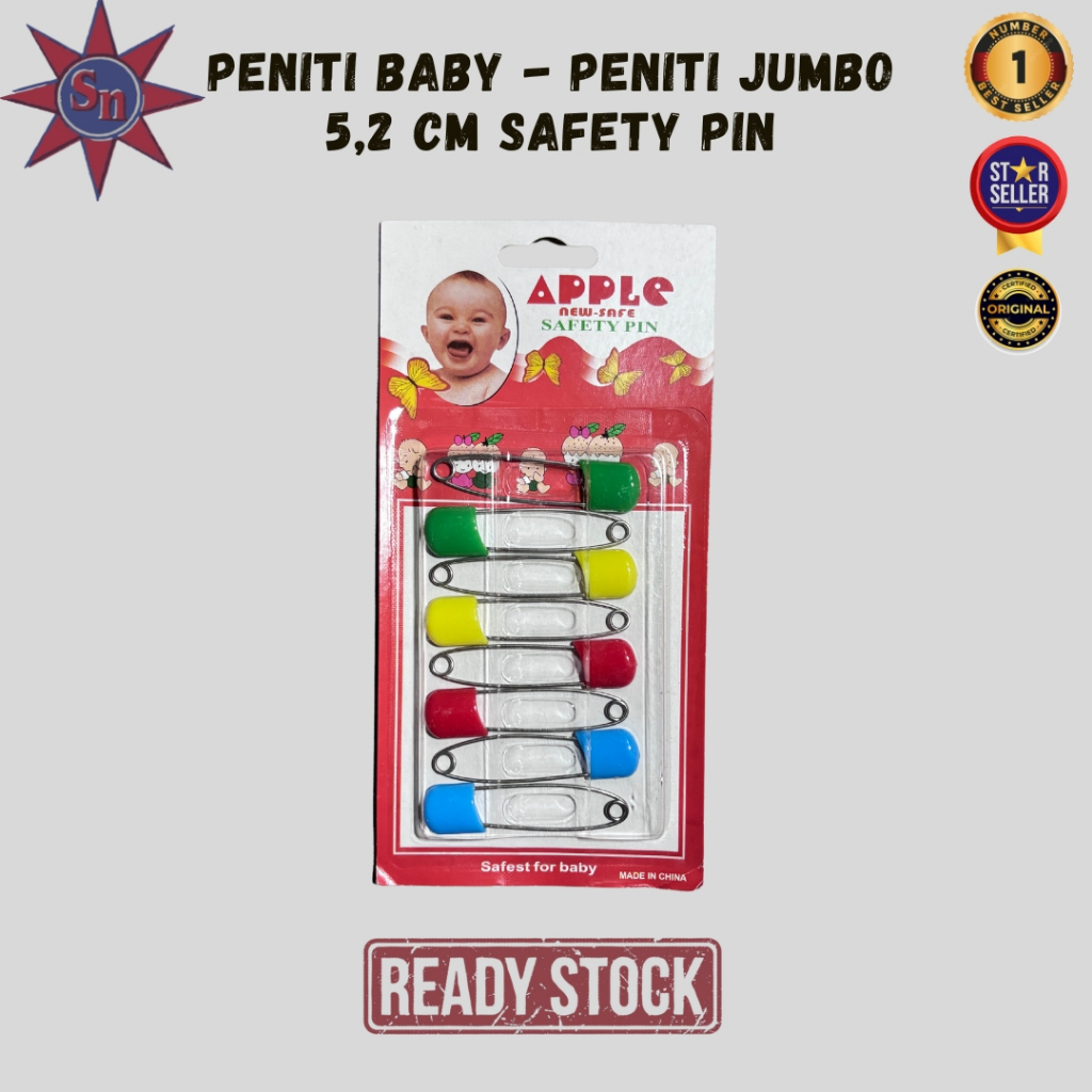Jual Peniti Baby - Peniti Jumbo 5,2 Cm Safety Pin Premium Product Per 1 ...