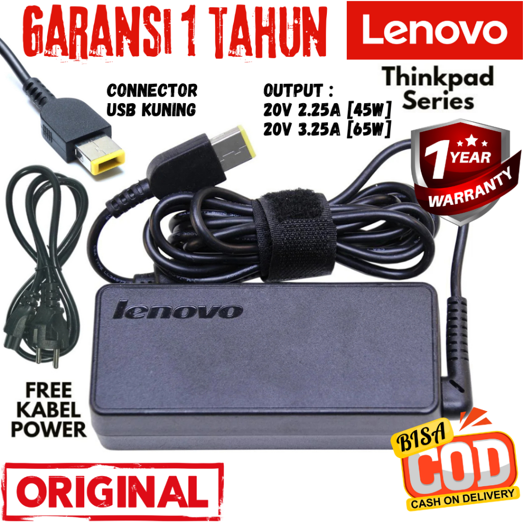 Jual J4SL Charger Laptop Original Lenovo Thinkpad X Y Z B E G S T ...