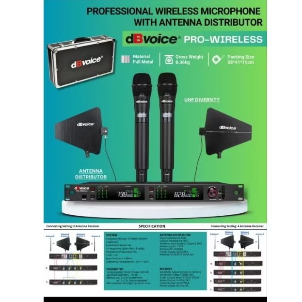 Jual MIC WAERLLES DB VOICE PRO-WIRELESS (SUDAH DI LENGKAPI SHIRIP HIU ...