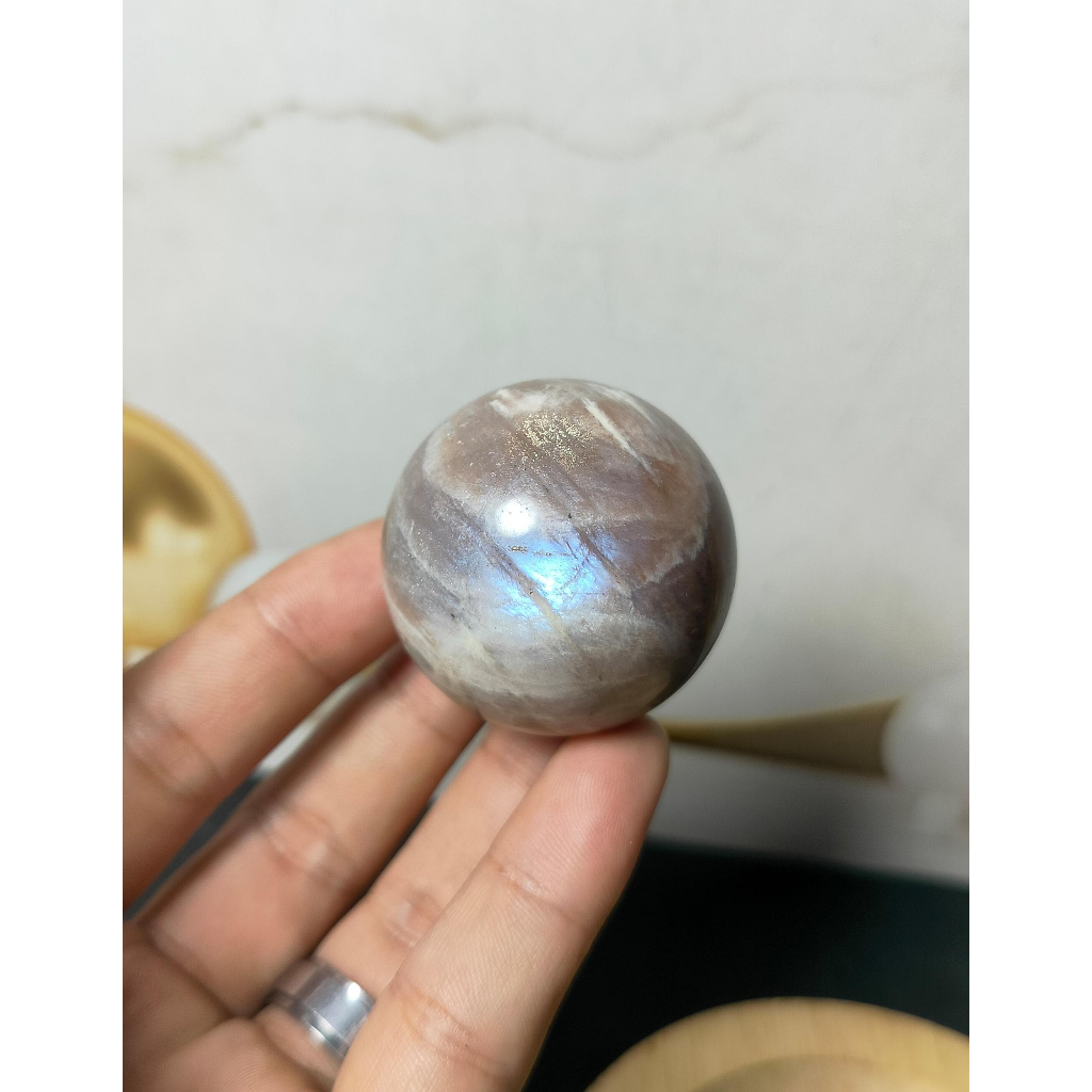 Jual Batu Natural Moonstone symbiosis Sunstone Small Sphere (4 ...