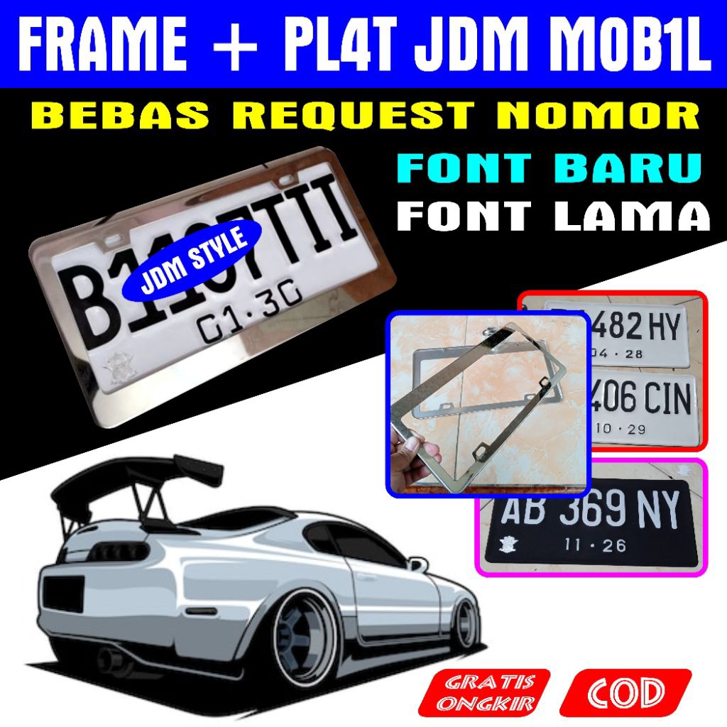 Jual JDM STYLE // PLAT JDM MOBIL // PLAT SAJA // PLAT + FRAME | Shopee ...