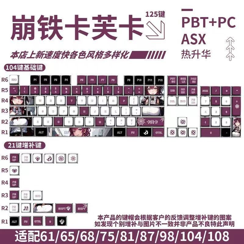 Jual Keycaps MDA Profile PBT Double Shot Transparant Side Kafka Honkai ...