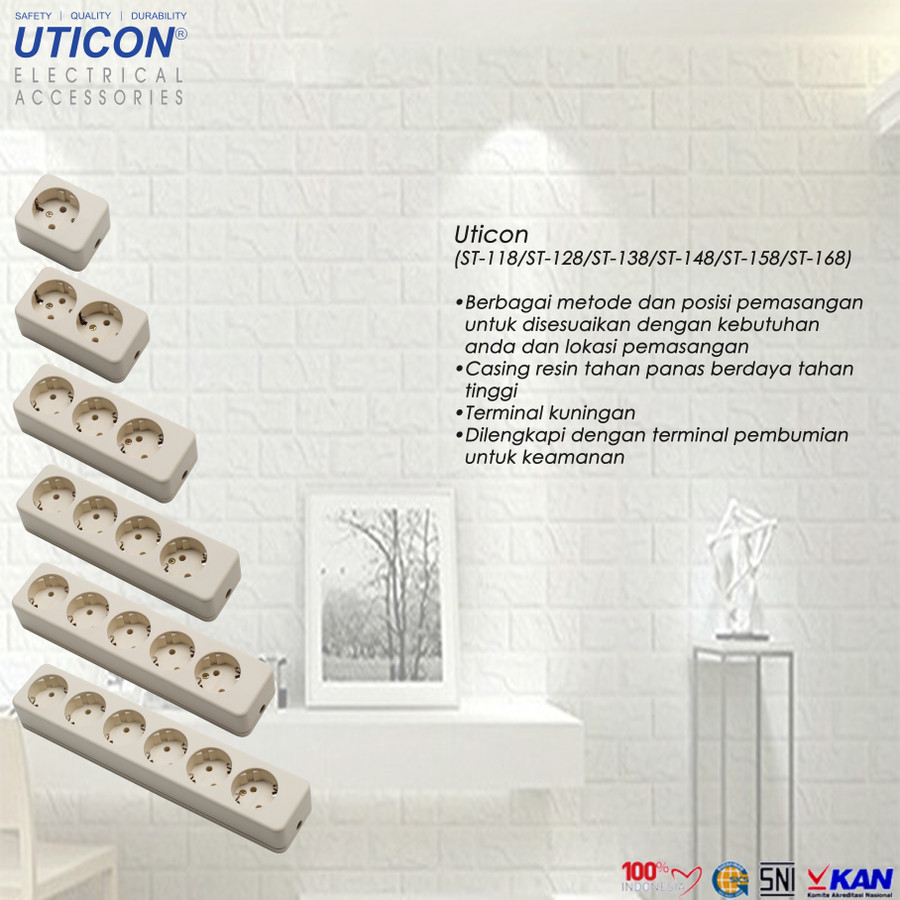 Jual UTICON Stopkontak 4 lubang/Terminal Stop Kontak Uticon 4 lubang ST ...