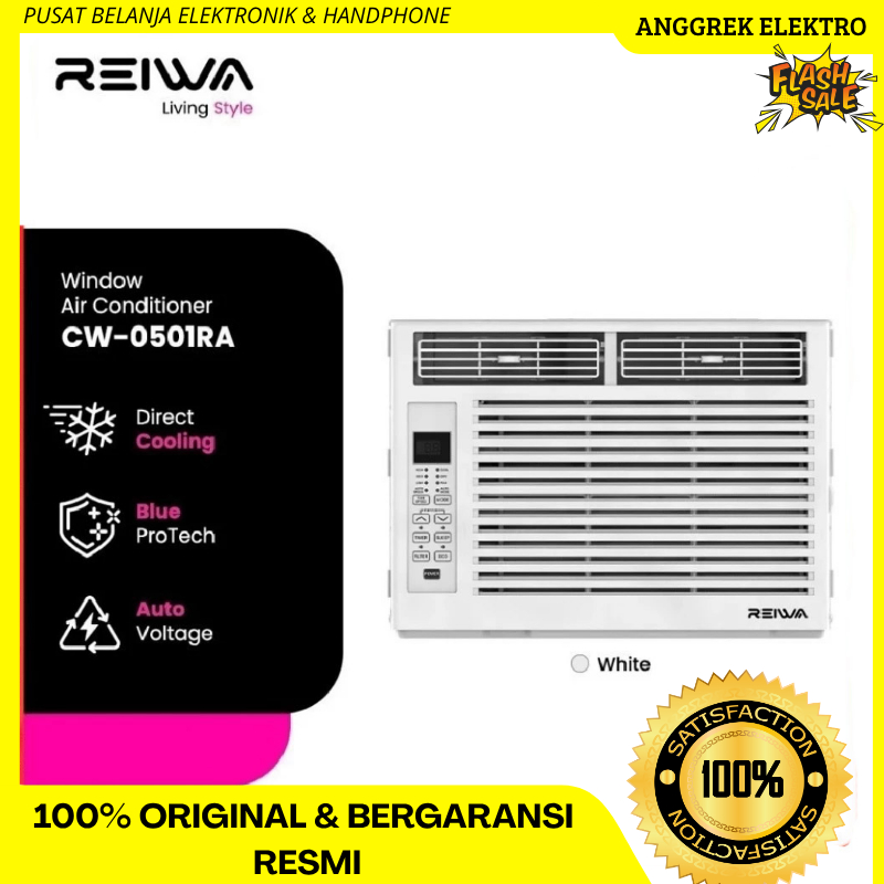 Jual AC Window Reiwa 1/2PK 0,5PK CW 0501RA Low Watt 5000Btu Refrigerant R32 Praktis Tanpa ...