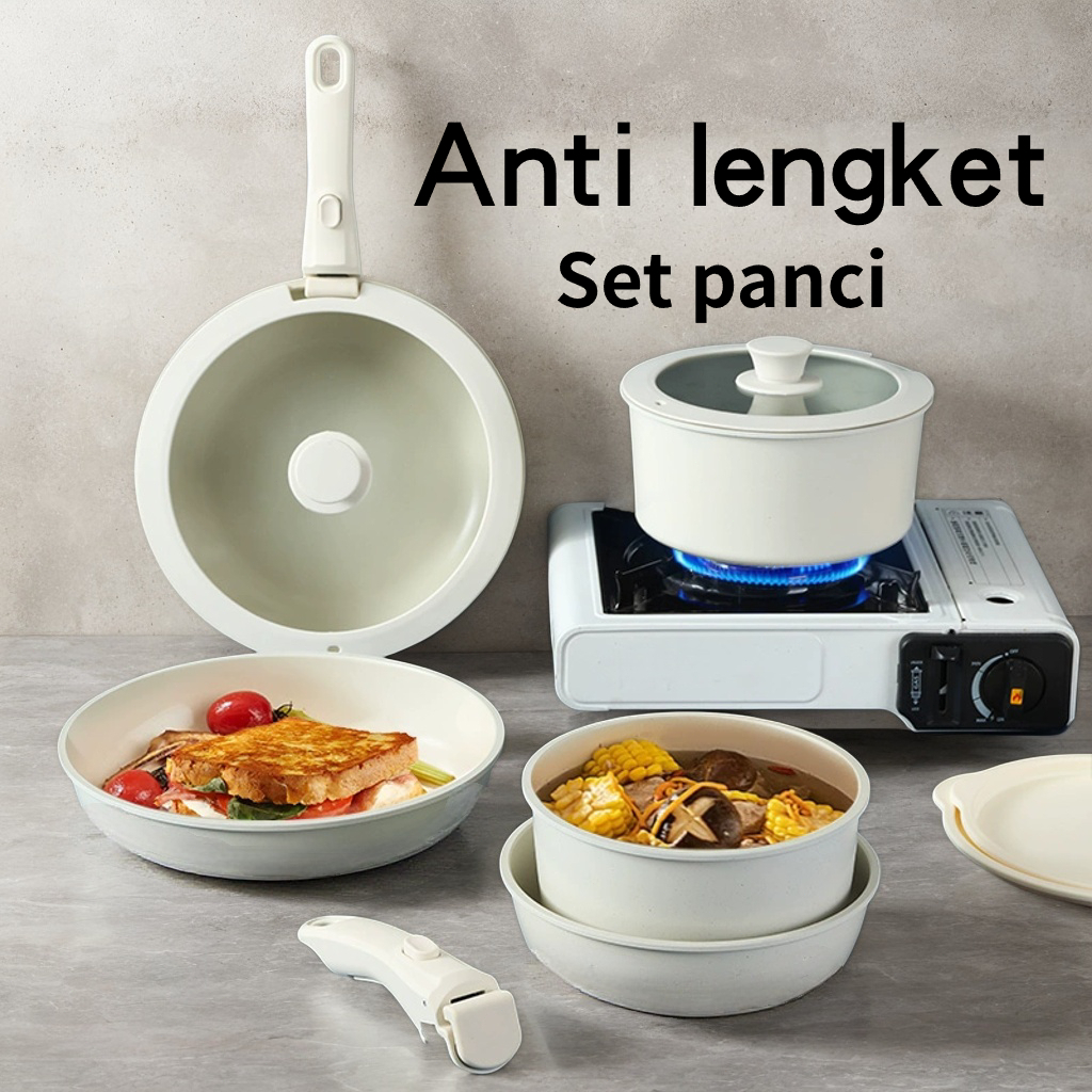 Jual 5PCS Set Peralatan Masak Granit Putih & Batu Maifan Anti Lengket ...