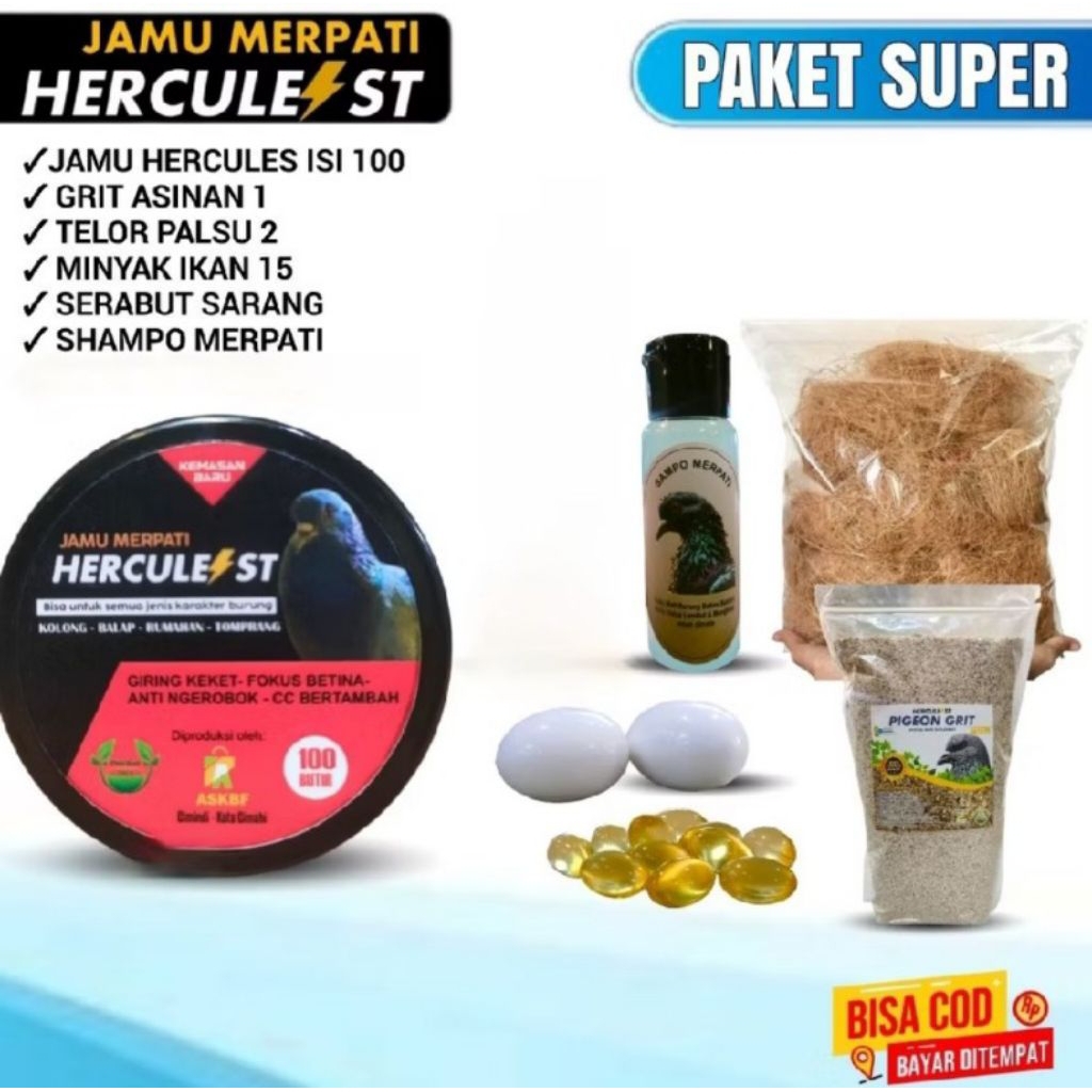 Jual JAMU MERPATI HERCULES ISI 100 BUTIR PAKET SUPER BONUS - SAMPO ...