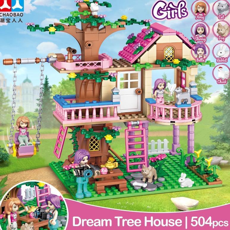 Jual Mainan Brick Building Blocks Girls Dream Tree House 504Pcs Bricks ...