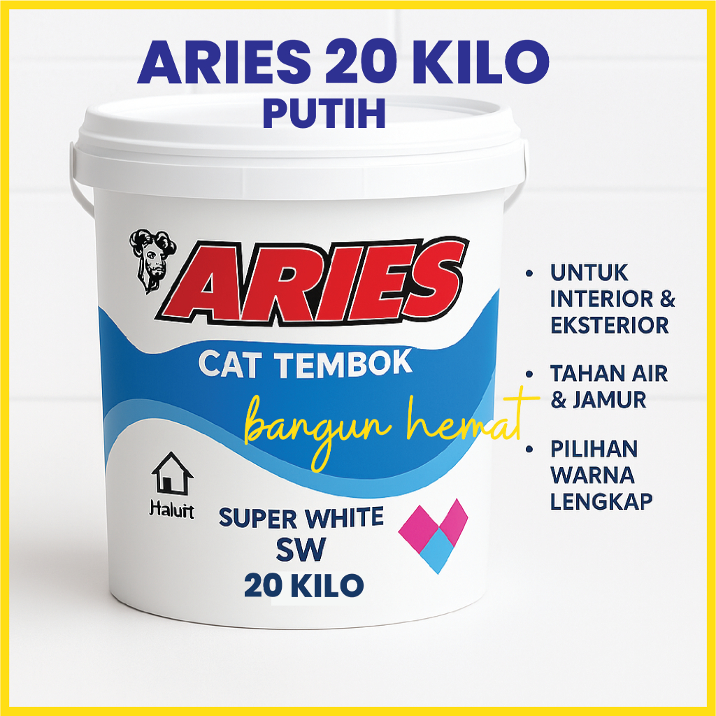 Jual Cat Tembok Aries Putih 20Kg – Cat Kiloan Murah (Cat Kambing) untuk ...