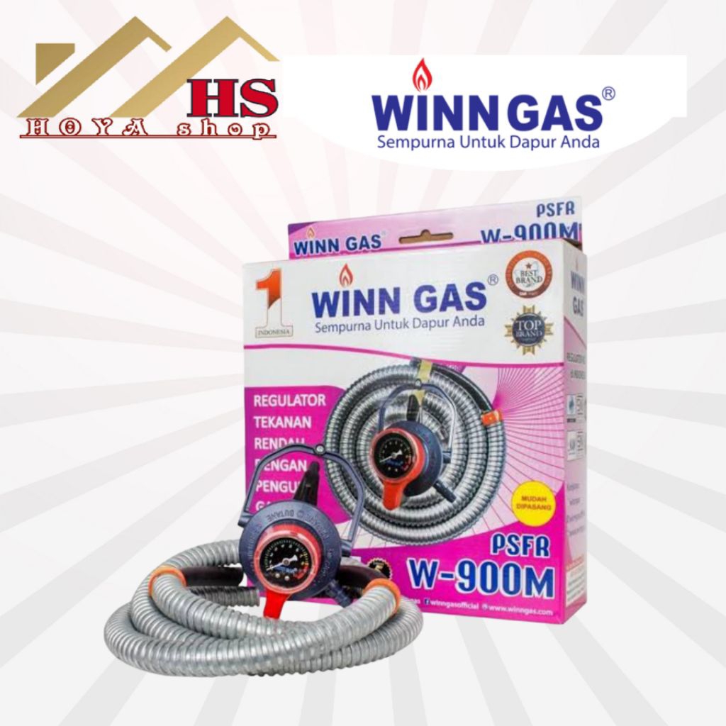 Jual WINN GAS regulator+selang W900 meter, selang regulator kompor gas ...